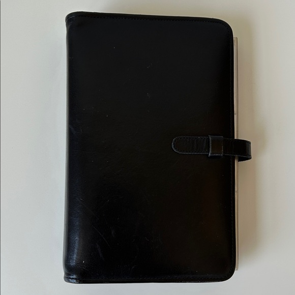 Coach | Office | Coach Black Leather Planner With A Tab Closure | Poshmark